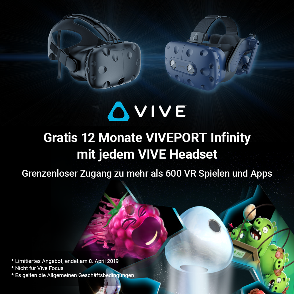 Nur für kurze Zeit: 12 Monate Viveport Infinity GRATIS zu jedem HTC ...