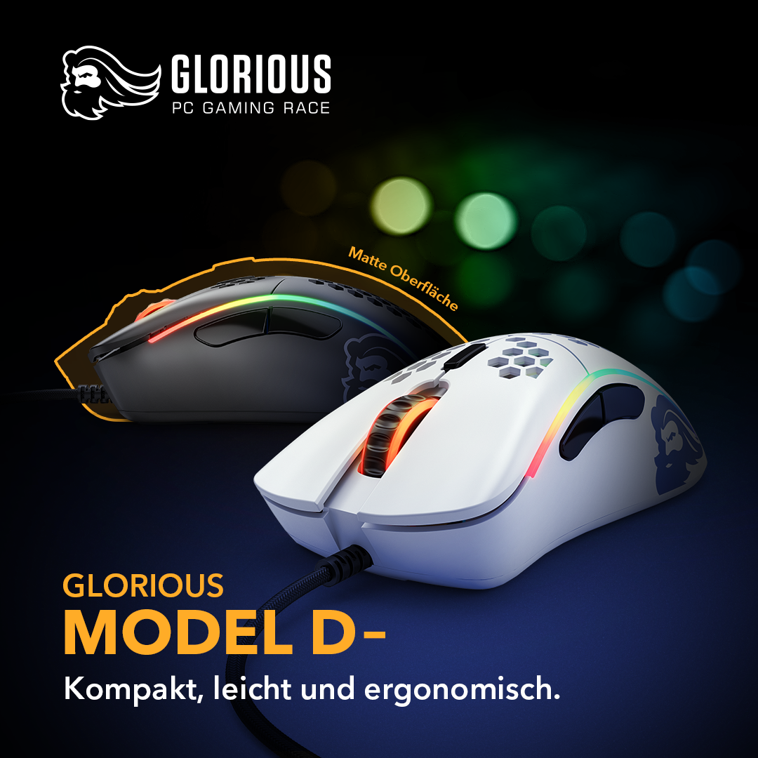 Jetzt vorbestellen: Die Glorious PC Gaming Race Model D- Gaming-Maus ...