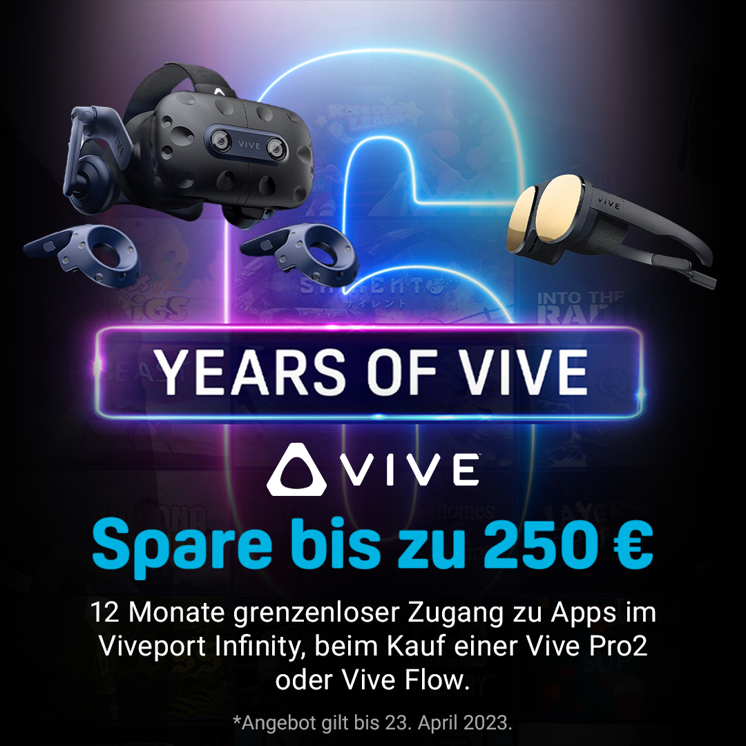 HTC VIVE Pro 2 & VIVE Flow jetzt mit Sofortrabatt und gratis 12 Monate ...
