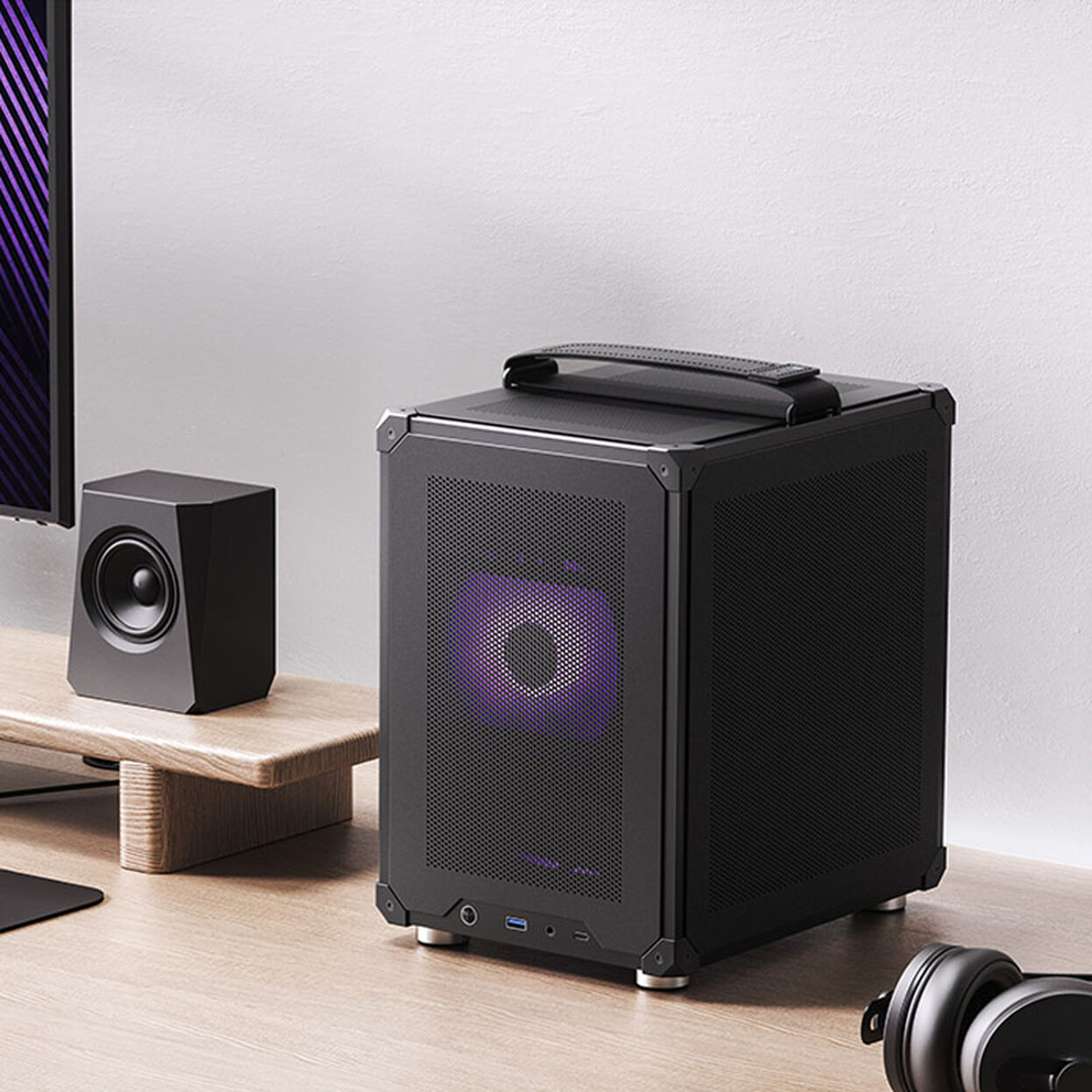 Jonsbo C6 PC Case, Mini Tower, Micro ATX, with carrying handle - black