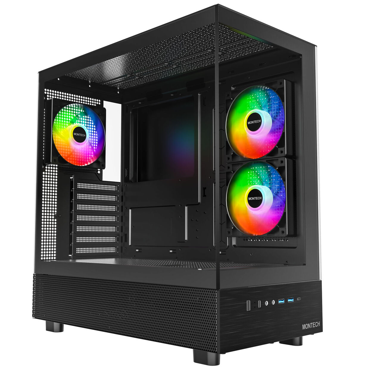 Montech XR Mid Tower, Tempered Glass - Black