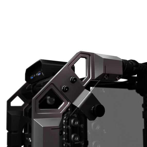 Alphacool Apex Pro Skeleton Case, Mid Tower, ATX, Distro Plate - Carbon ...