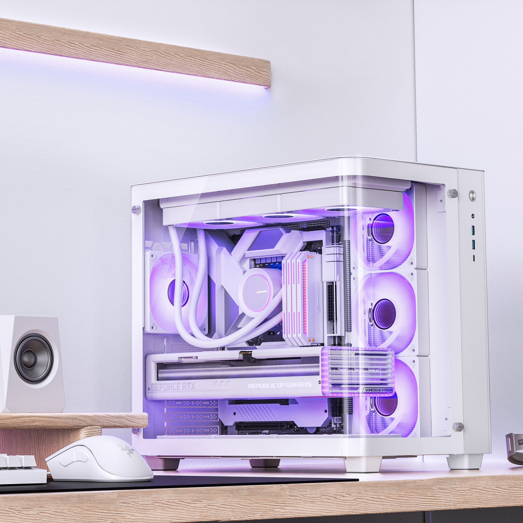Jonsbo TK-3 PC Case, Mid Tower, ATX, Tempered Glass - White