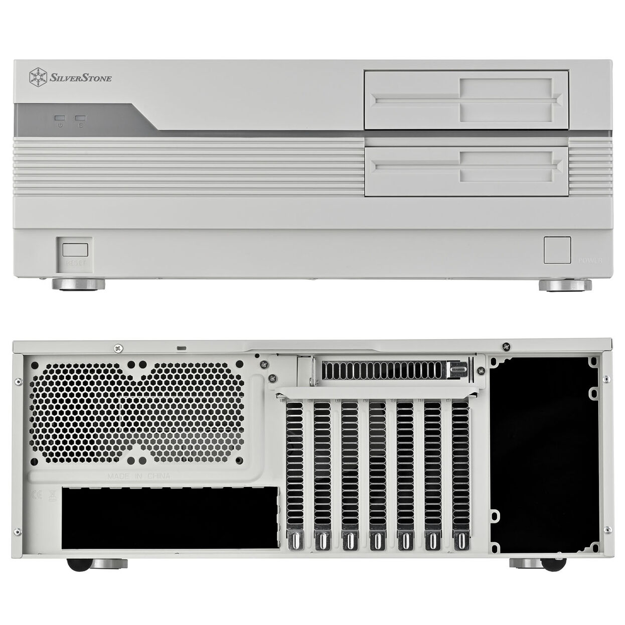 Silverstone FLP01 PC case, HTPC, SSI-CEB/ATX - white