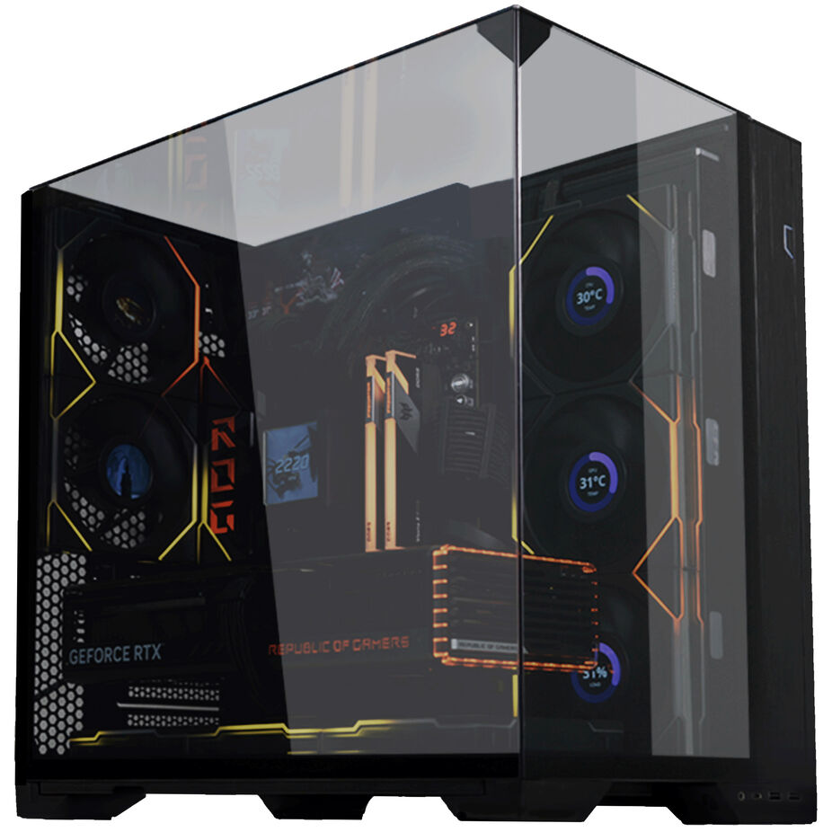 Lian Li O11 Vision Compact PC-Gehäuse, Midi-Tower, E-ATX, Tempered Glass - schwarz