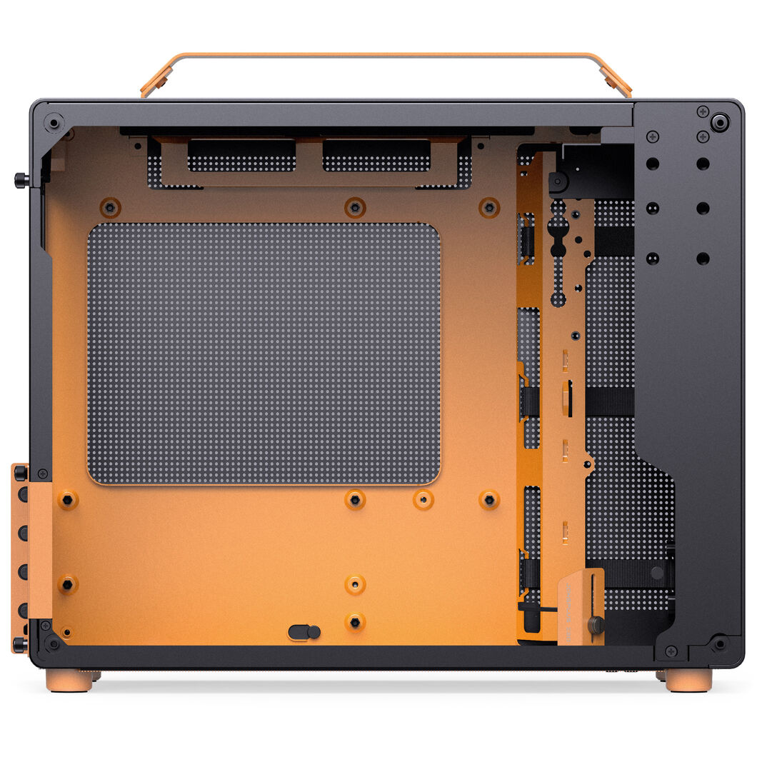 Jonsplus Z20 Micro-ATX case, with carrying handle - black/orange