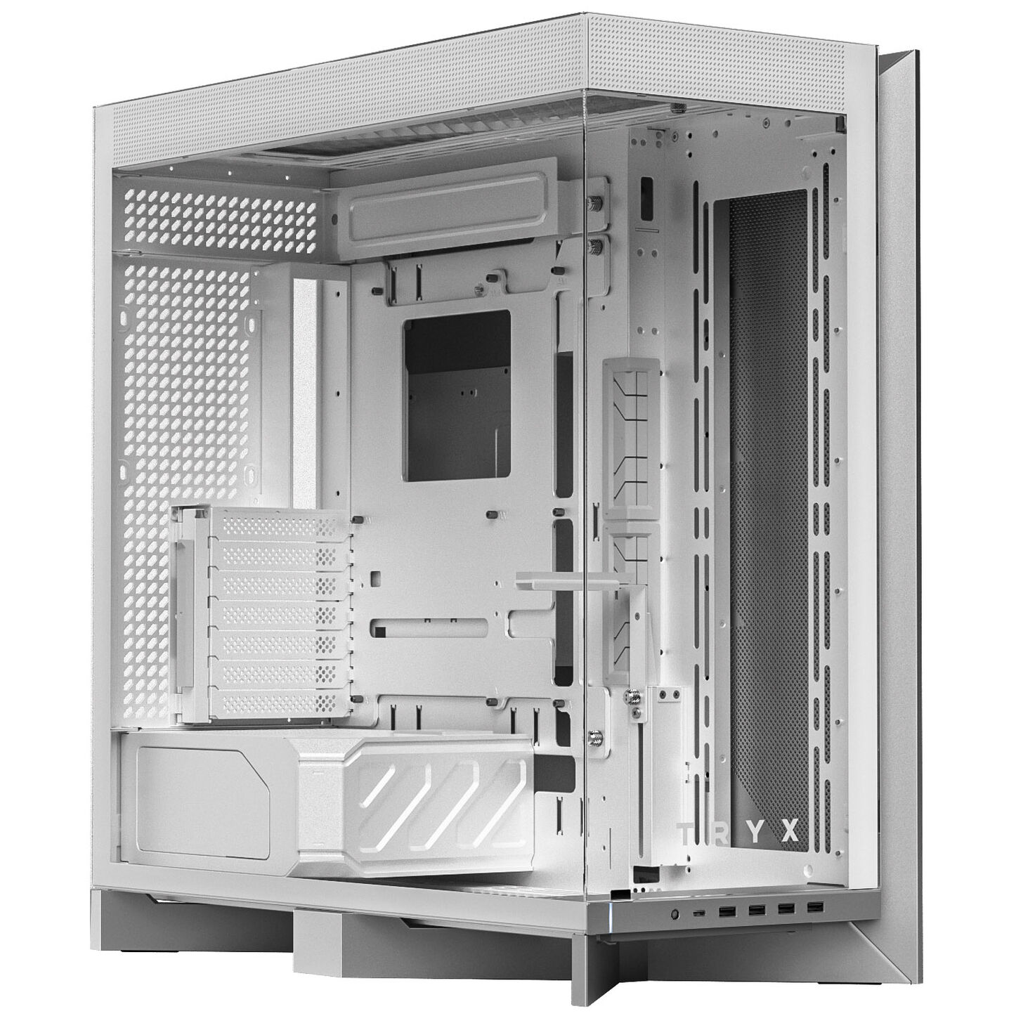 TRYX LUCA L70 PC Case, Mid-Tower, E-ATX, Tempered Glass – White