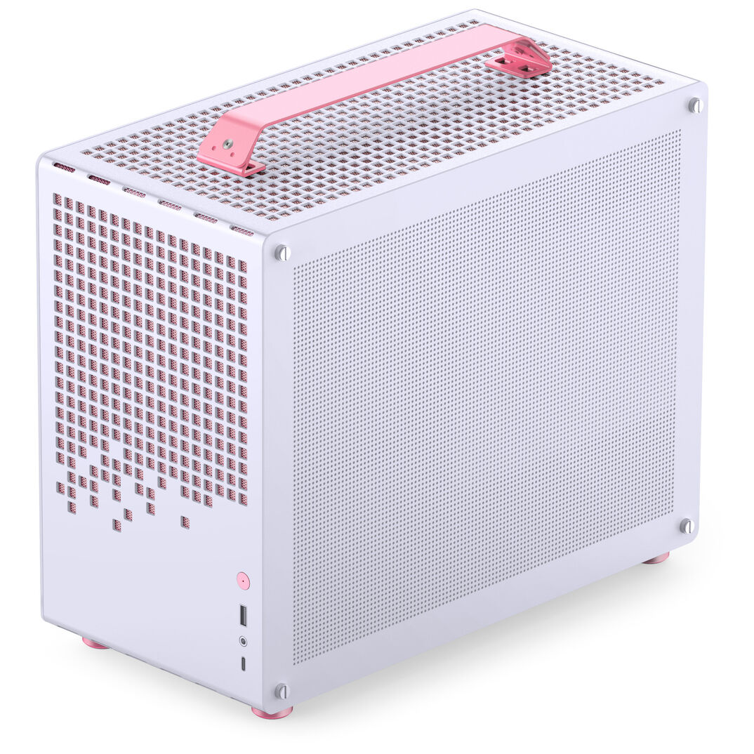 Jonsplus Z20 Micro-ATX case, with carrying handle - white/pink
