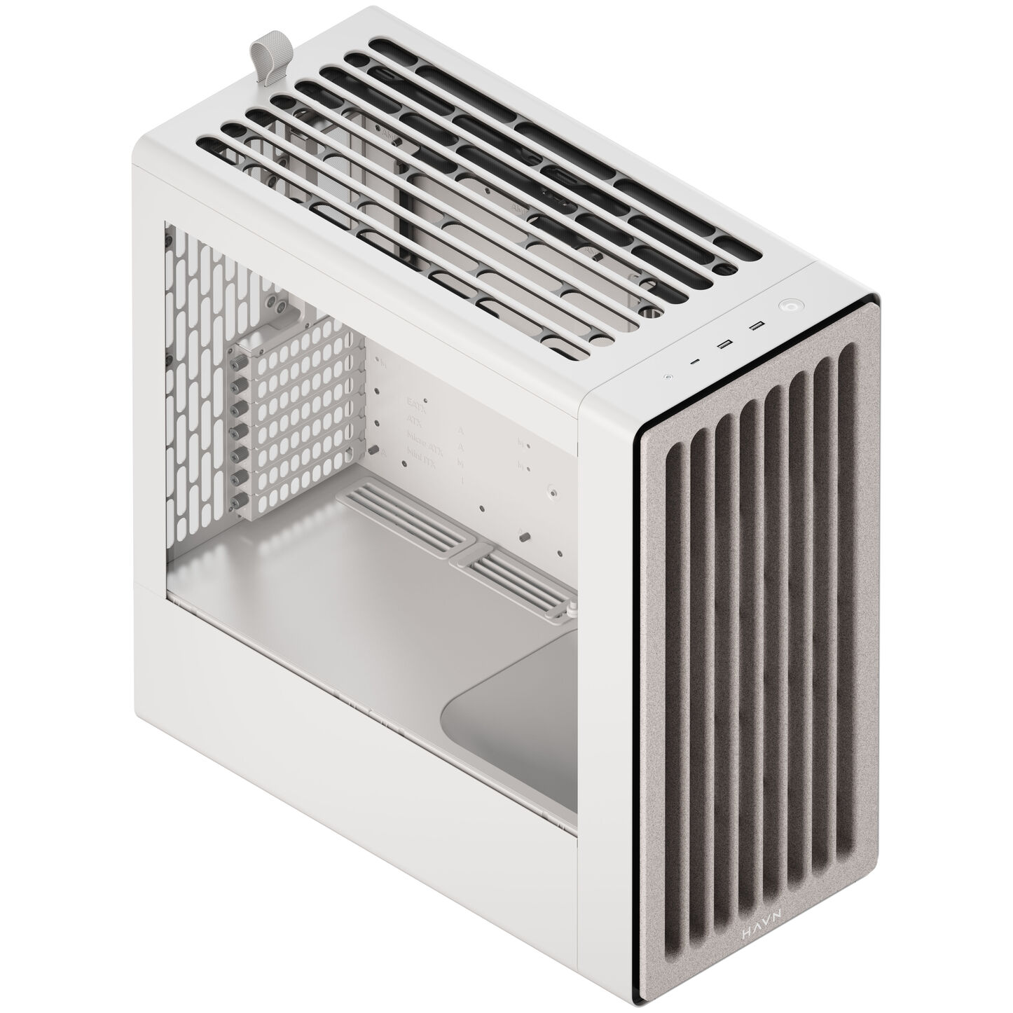 HAVN BF 360 PC Case, Midi Tower, E-ATX, Tempered Glass - White