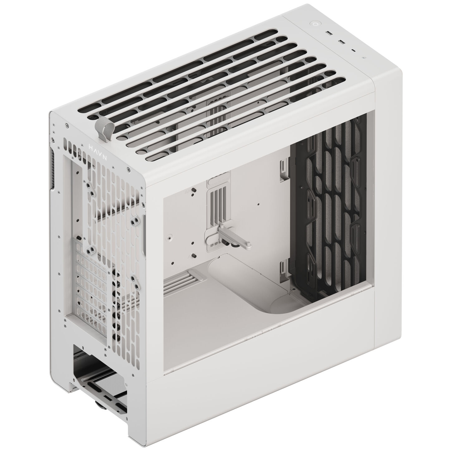 HAVN BF 360 PC Case, Midi Tower, E-ATX, Tempered Glass - White