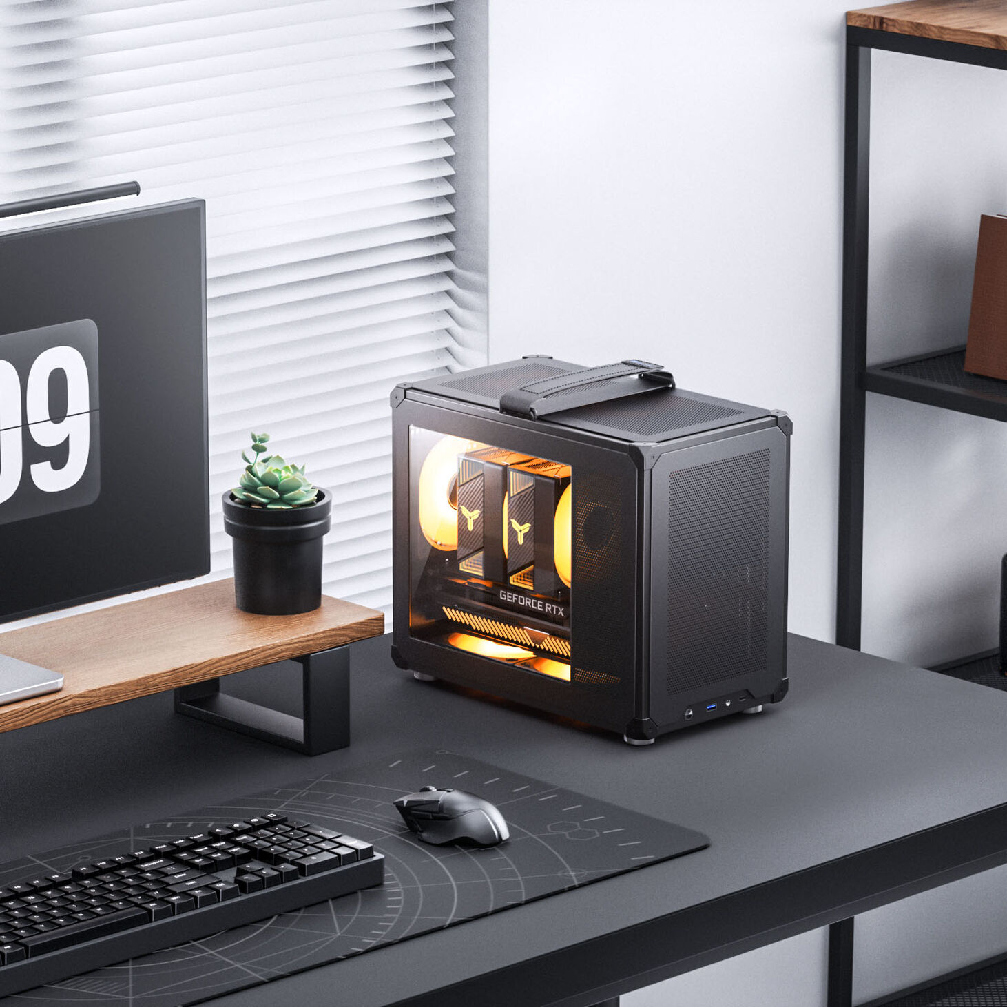 Jonsbo C6 MAX PC case, mini case, Micro-ATX, tempered glass - black