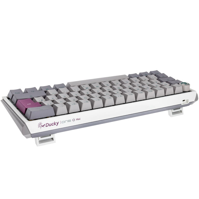 Ducky One 3 Mist Grey Mini Gaming Keyboard, RGB LED - MX-Ergo-Clear