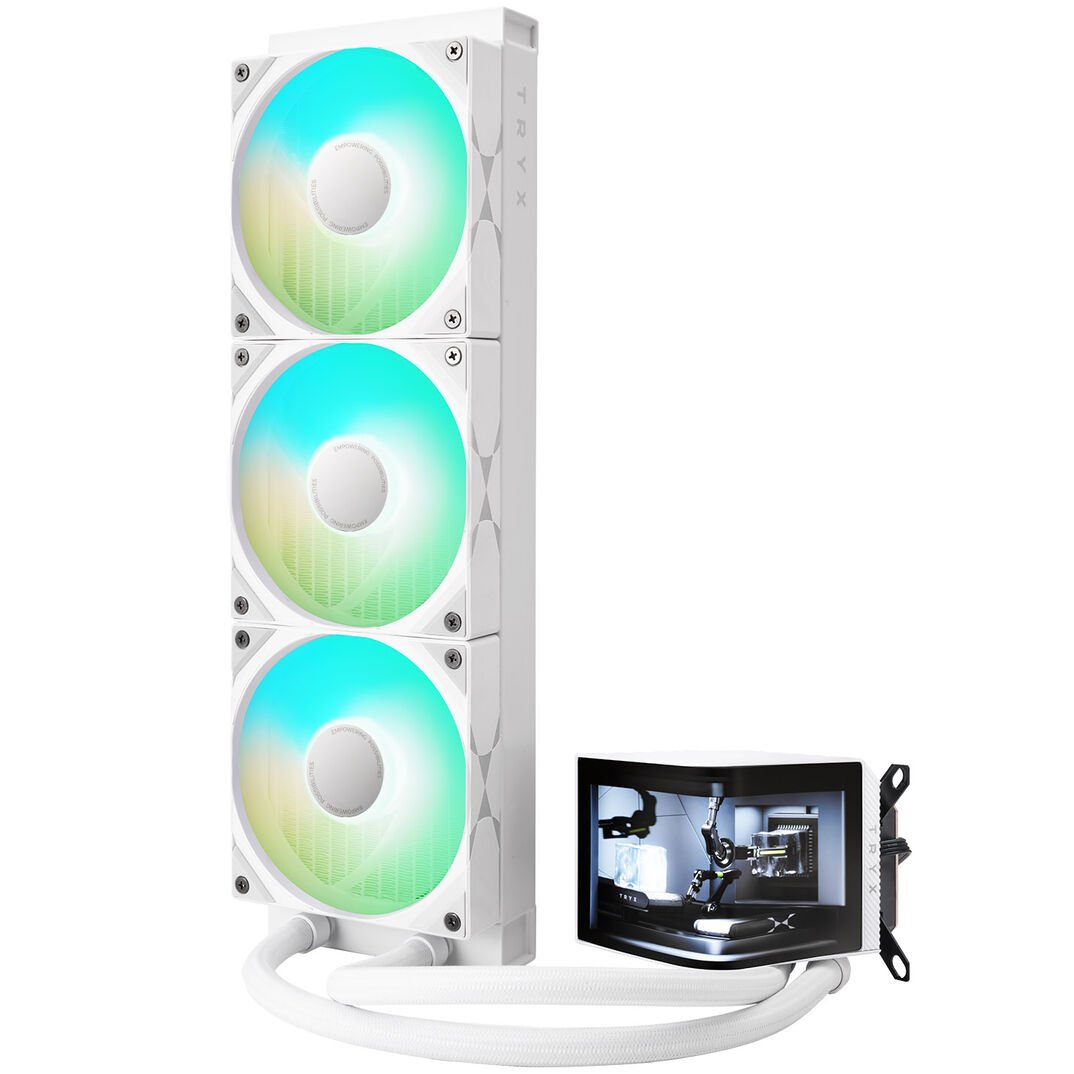 TRYX PANORAMA ARGB 360 All-in-One Liquid Cooling, 3D-AMOLED Display – 360mm, White