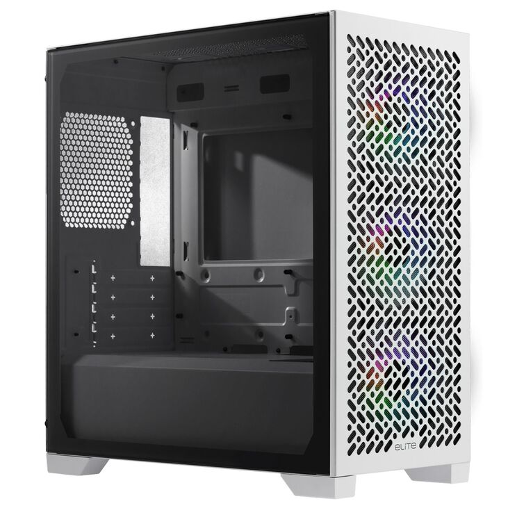 Cooler Master Elite 302 PC-Gehäuse, Midi-Tower, mAtX, Tempered Glass - weiß