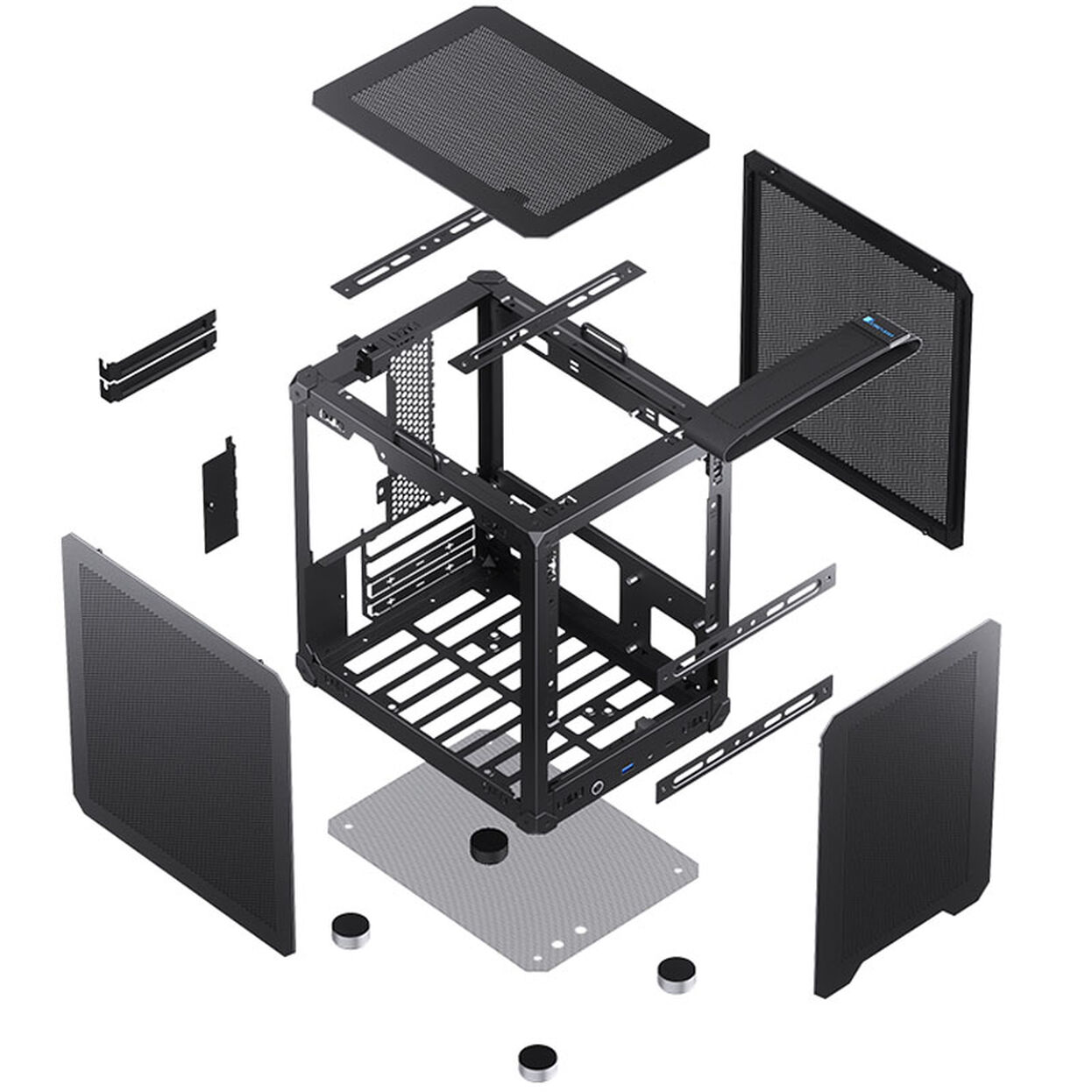 Jonsbo C6 PC Case, Mini Tower, Micro ATX, with carrying handle - black