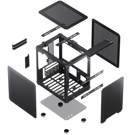 Jonsbo C6 PC Case, Mini Tower, Micro ATX, with carrying handle - black