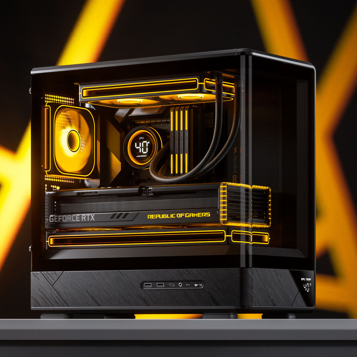 Jonsbo D200 PC Case, Mini Tower, mATX, Tempered Glass - black