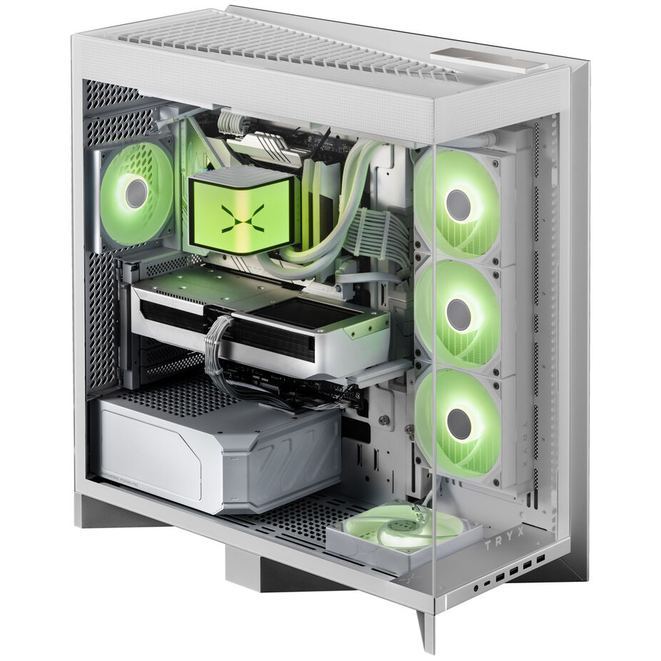 TRYX LUCA L70 PC Case, Mid-Tower, E-ATX, Tempered Glass – White