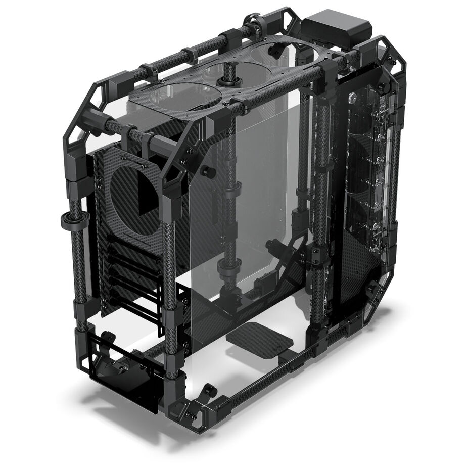 Alphacool Apex Pro Skeleton Case, Mid Tower, ATX, Distro Plate - Carbon ...