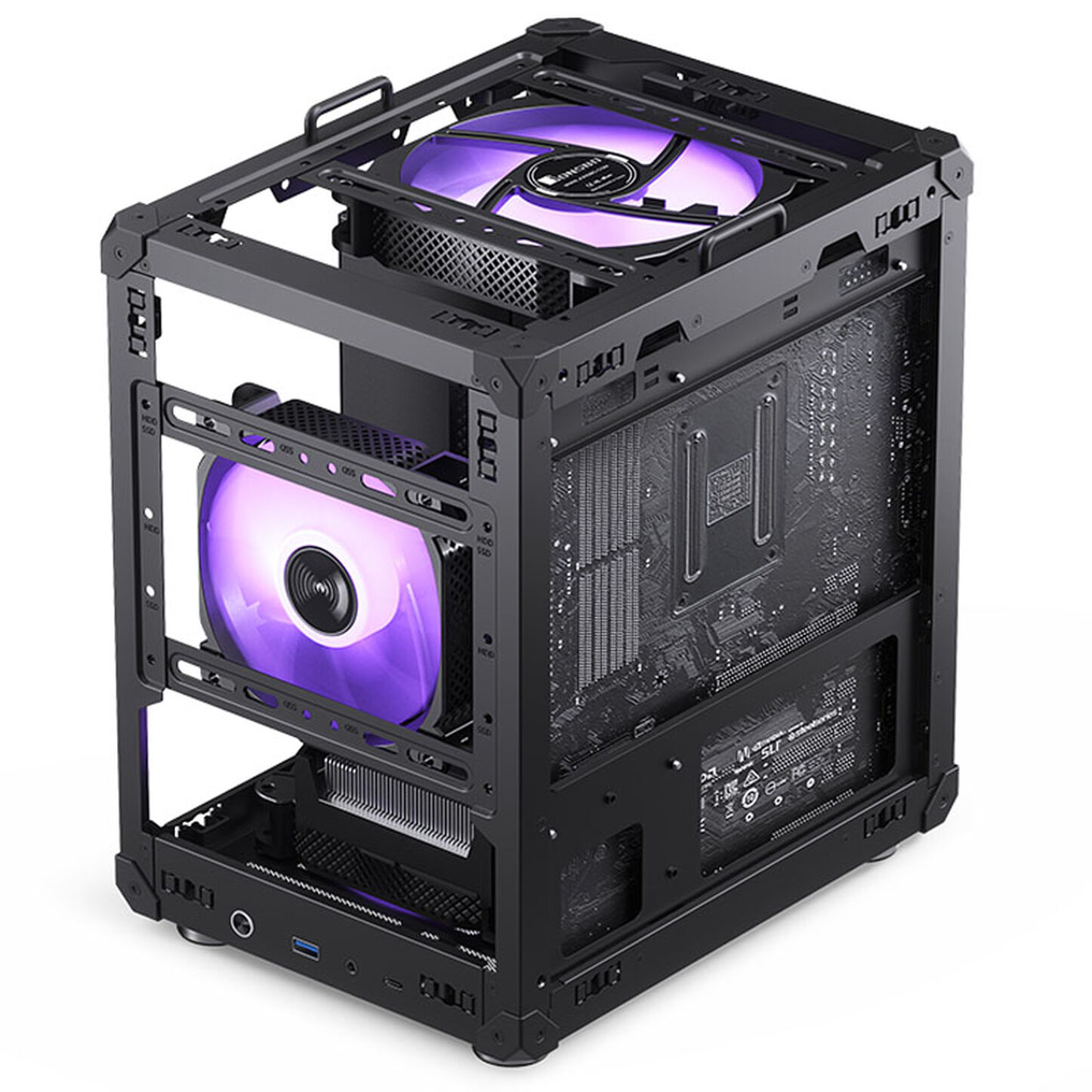 Jonsbo C6 PC Case, Mini Tower, Micro ATX, with carrying handle - black