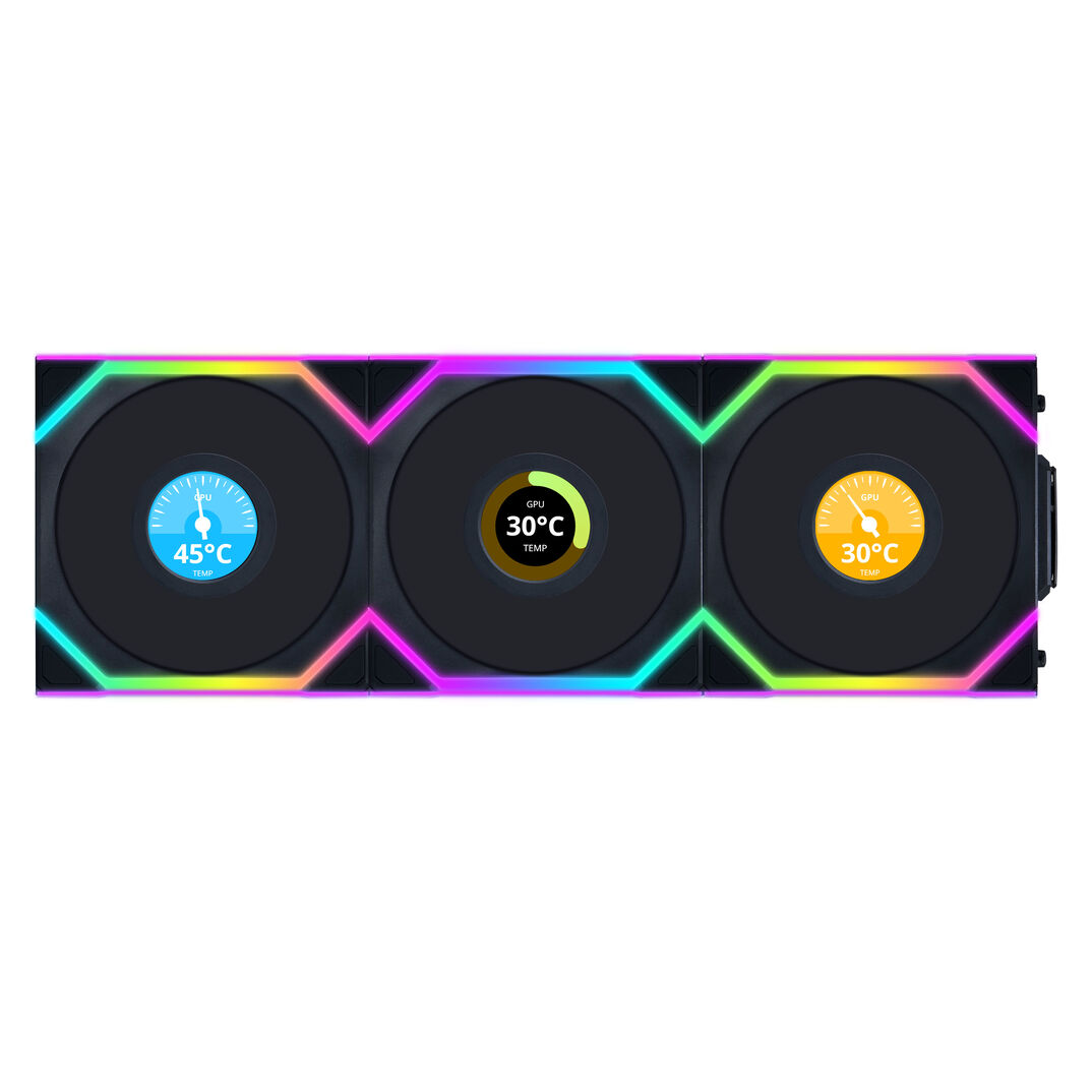 Lian Li UNI FAN SL Wireless LCD Fan, ARGB, PWM, 3-Pack incl. Controller ...
