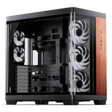 JONSBO TK-4 Wood PC Case, Mid Tower, ATX, Tempered Glass - black