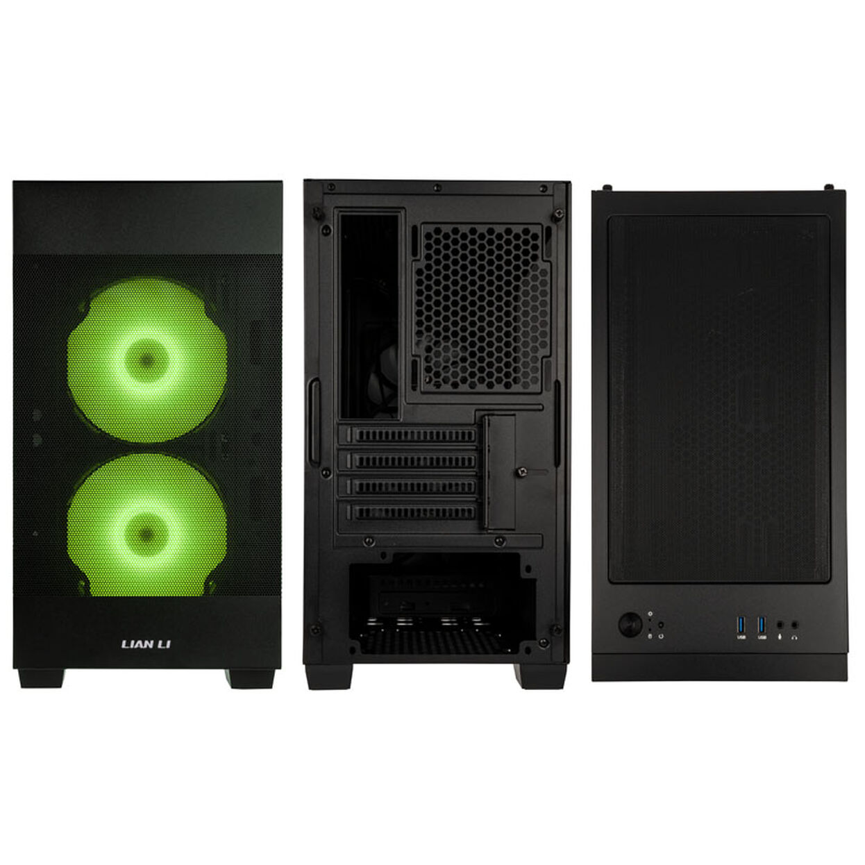 Lian Li LANCOOL 205M Mesh Micro-ATX Case, Tempered Glass - black