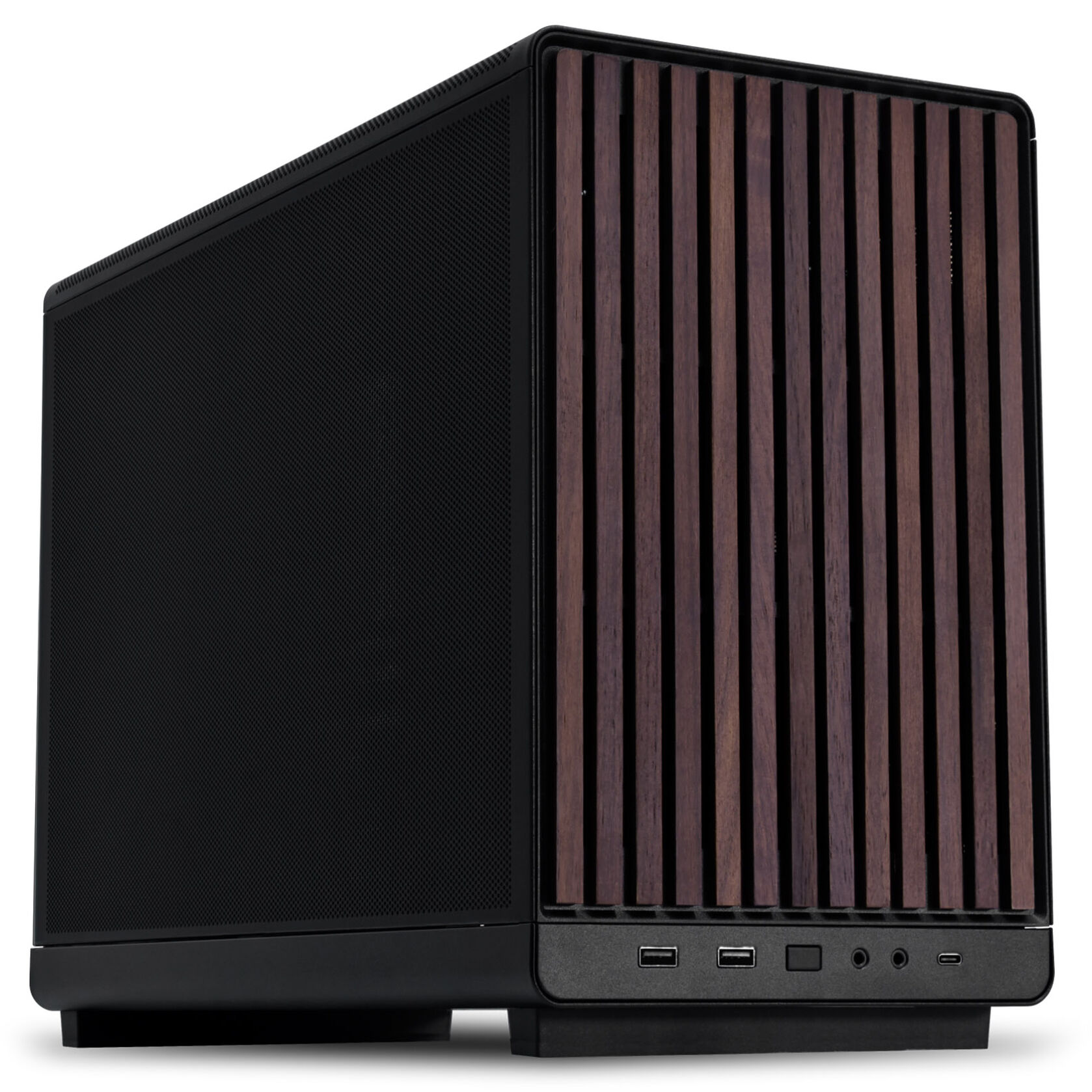 Lian Li DAN Cases A3-mATX Wood Edition PC Case, Micro-ATX - Walnut, Black