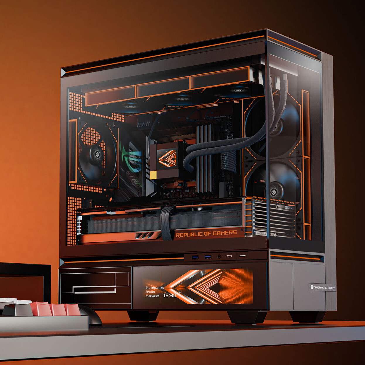 Thermalright TL-M10 Vision PC Case, Mid Tower, ATX, Tempered Glass - Black