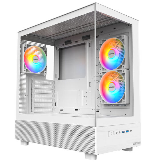 Montech XR Mid Tower, Tempered Glass - White