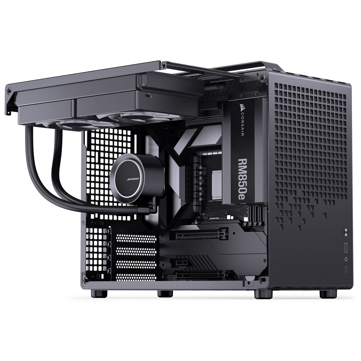 Jonsplus Z20 Micro-ATX case, with carrying handle - black