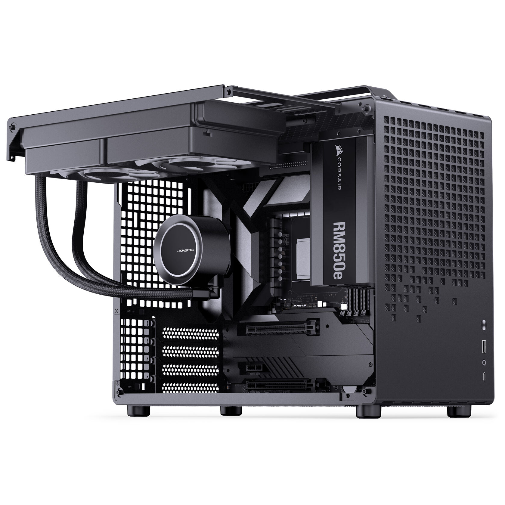 Jonsplus Z20 Micro-ATX case, with carrying handle - black