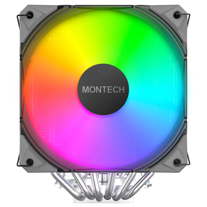 Montech NX600 ARGB CPU Cooler, Dual Tower - 2x 120mm, black