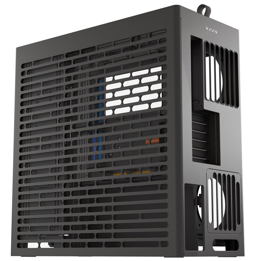 HAVN HS 420 PC Case, Mid Tower, E-ATX, Tempered Glass - Black