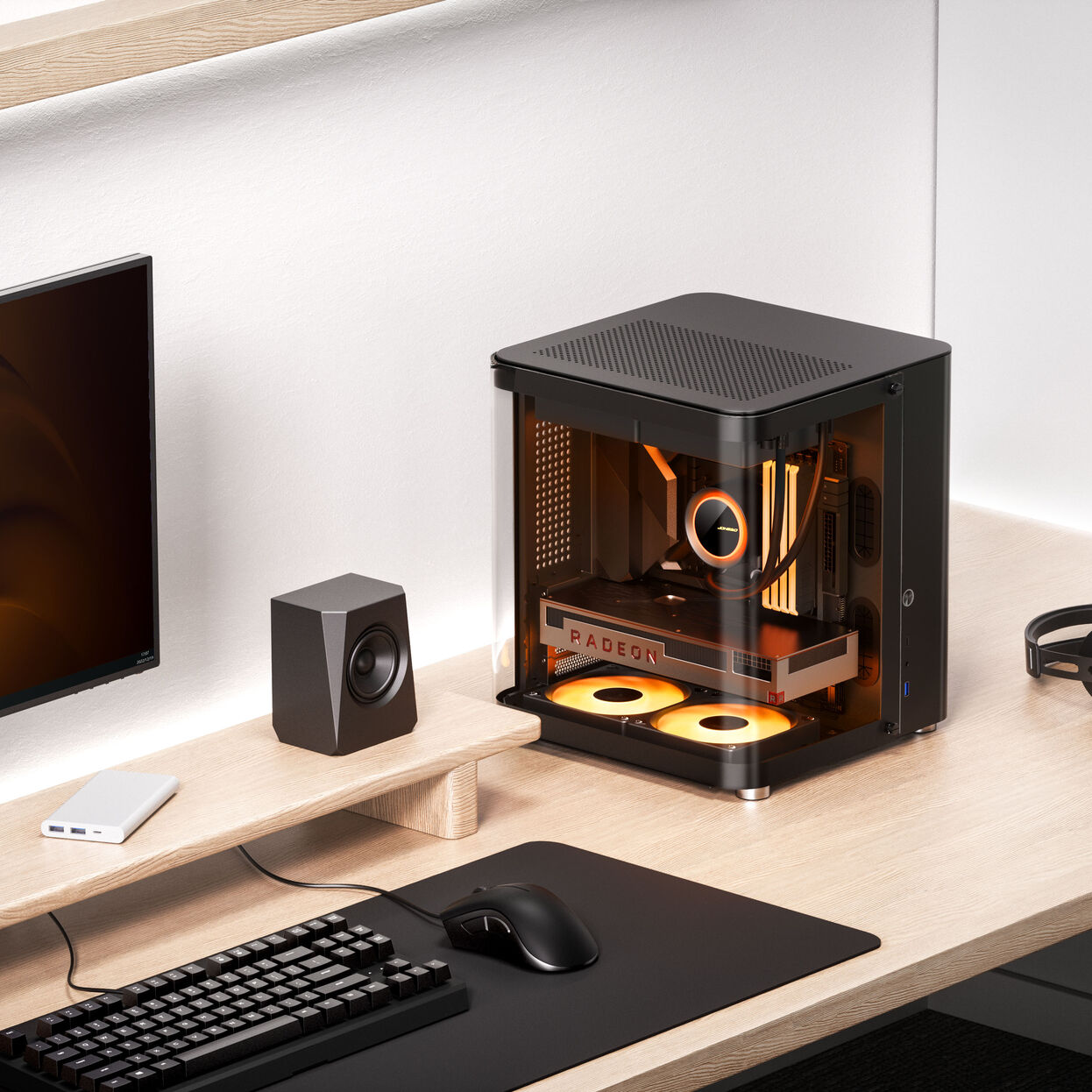 Jonsbo TK-1 2.0 Micro-ATX case, Tempered Glass - black