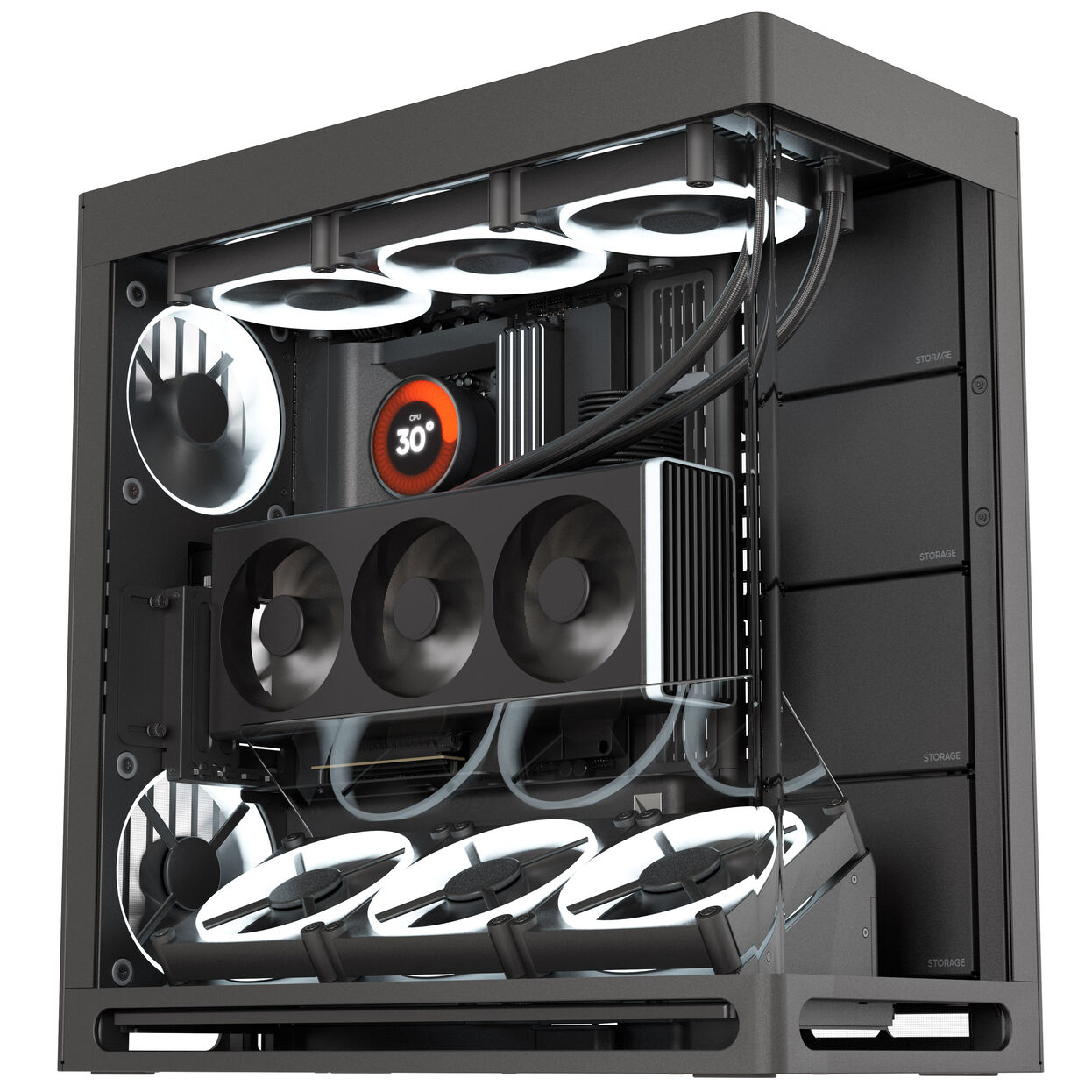 HAVN HS 420 VGPU PC Case, Mid Tower, E-ATX, Tempered Glass, PCIe 5.0 ...