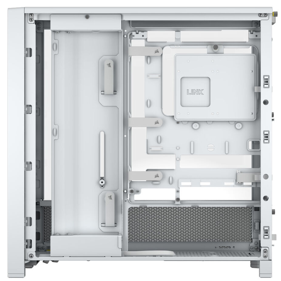 Corsair Frame 4000D PC case, Mid Tower, E-ATX, Tempered Glass - white