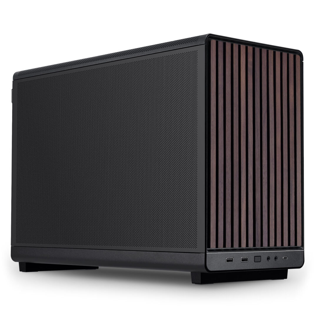 Lian Li DAN Cases A3-mATX Wood Edition PC Case, Micro-ATX - Walnut, Black