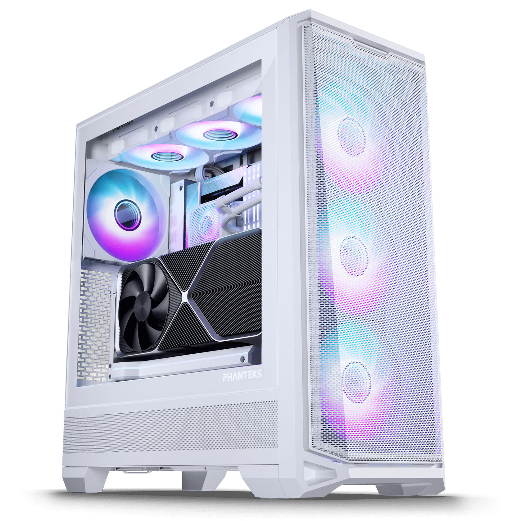 PHANTEKS Eclipse G400A PC Case, Mid Tower, E-ATX, Tempered Glass, D-RGB - White