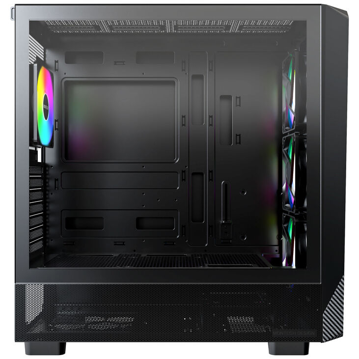 Montech X5 PC Case, Mid Tower, E-ATX, ARGB, Tempered Glass - Black