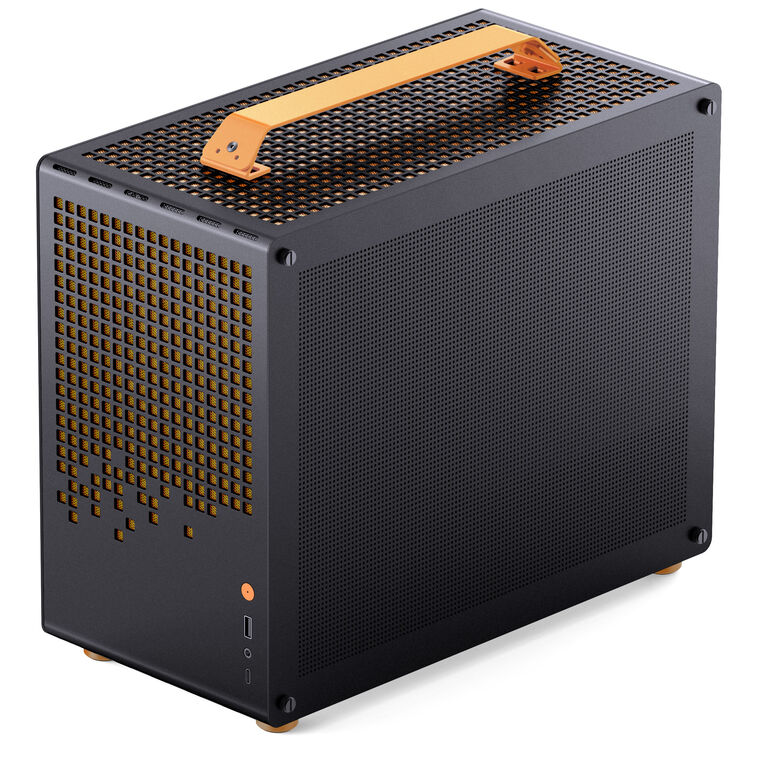 Jonsplus Z20 Micro-ATX case, with carrying handle - black/orange