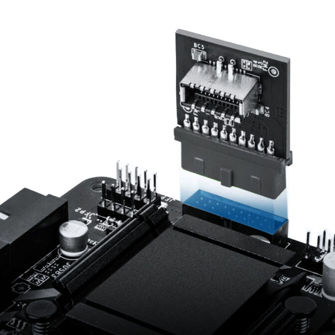 Graugear Interner 19-Pin Stecker (USB 3.0) auf USB 3.1 Typ-E 20-Pin Key ...