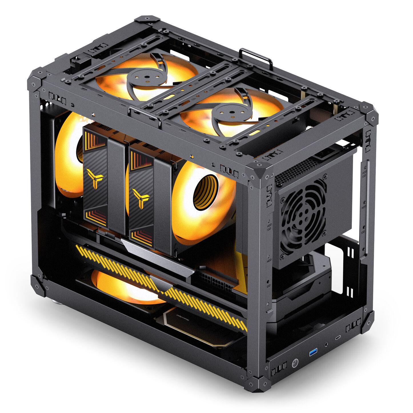 Jonsbo C6 MAX PC case, mini case, Micro-ATX, tempered glass - black