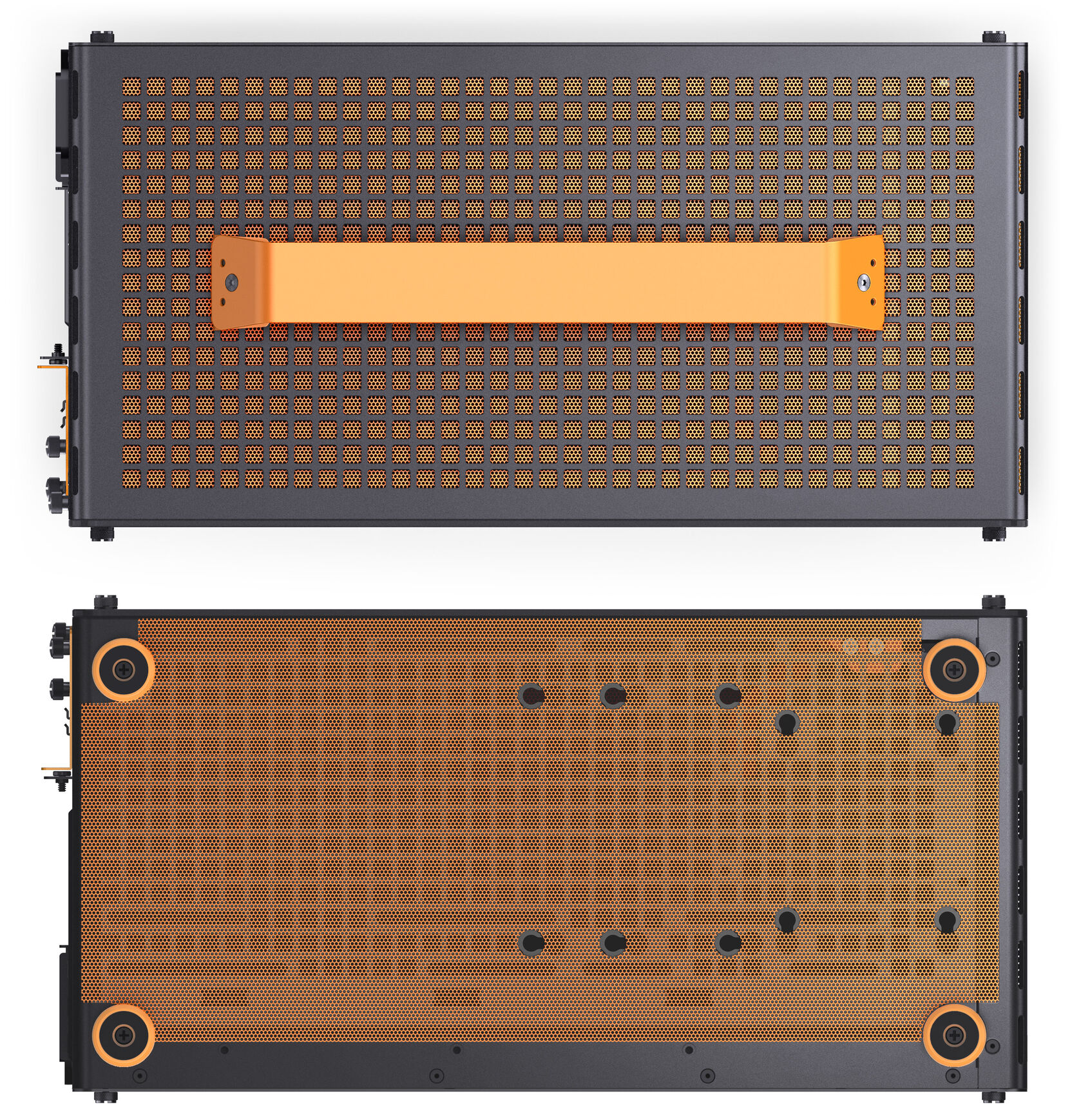 Jonsplus Z20 Micro-ATX case, with carrying handle - black/orange