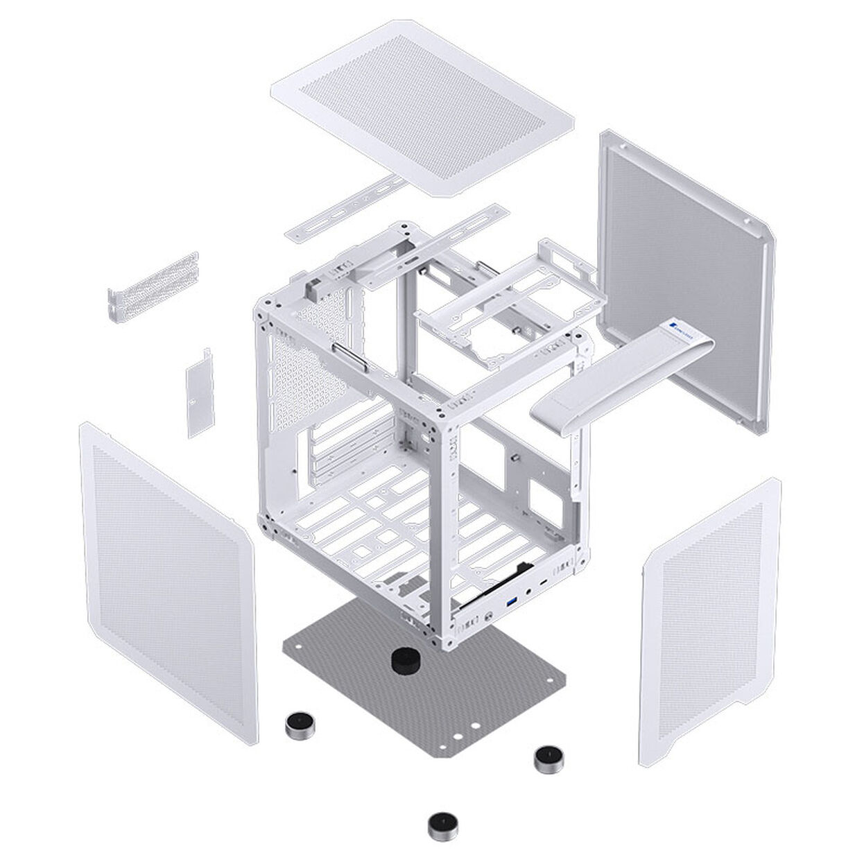 Jonsbo C6-ITX PC Case, Mini Tower, ITX, with Carry Handle - White