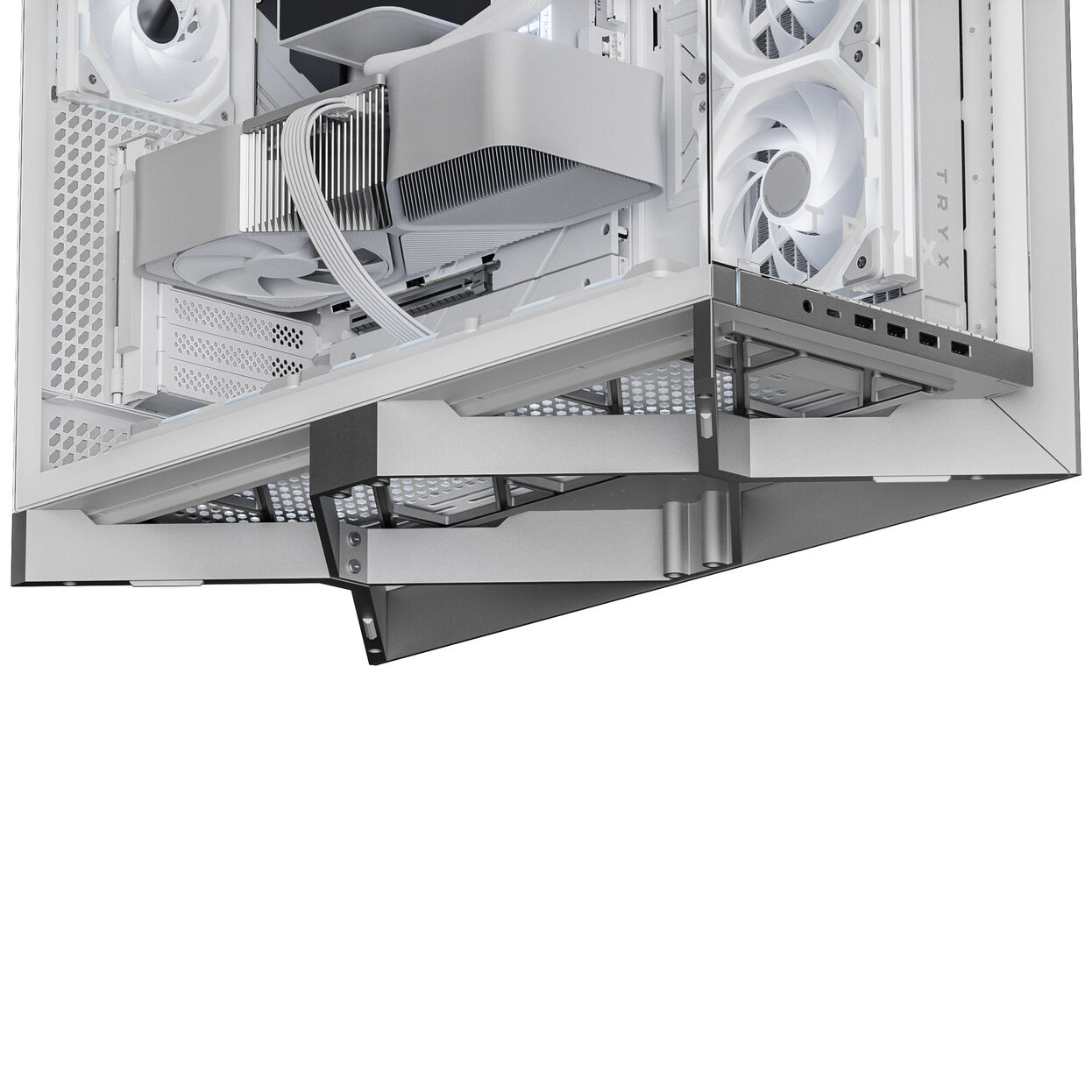 TRYX LUCA L70 PC Case, Mid-Tower, E-ATX, Tempered Glass – White