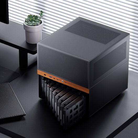 Jonsbo N6 NAS Case, Cube Case, mATX, Steel/Mesh - Black