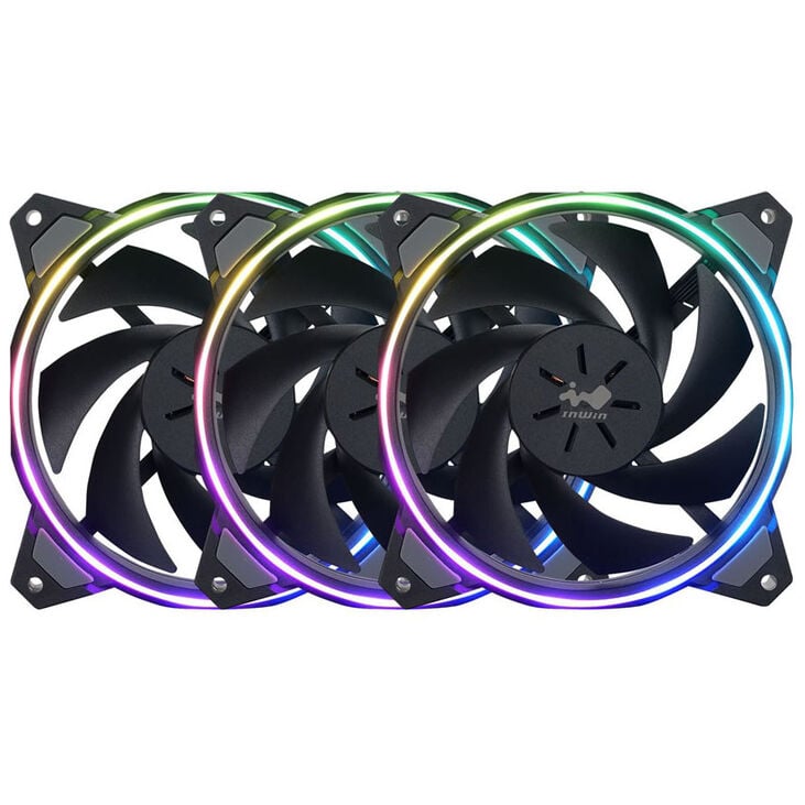 InWin Sirius Loop RGB PWM Fan 3-Pack including RGB Controller - 120 mm ...