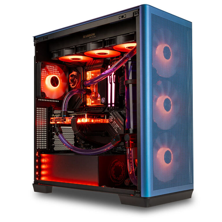 Gaming PC Red Nebula, AMD Ryzen 7 7800X3D, 4070 Ti, Custom WaKü