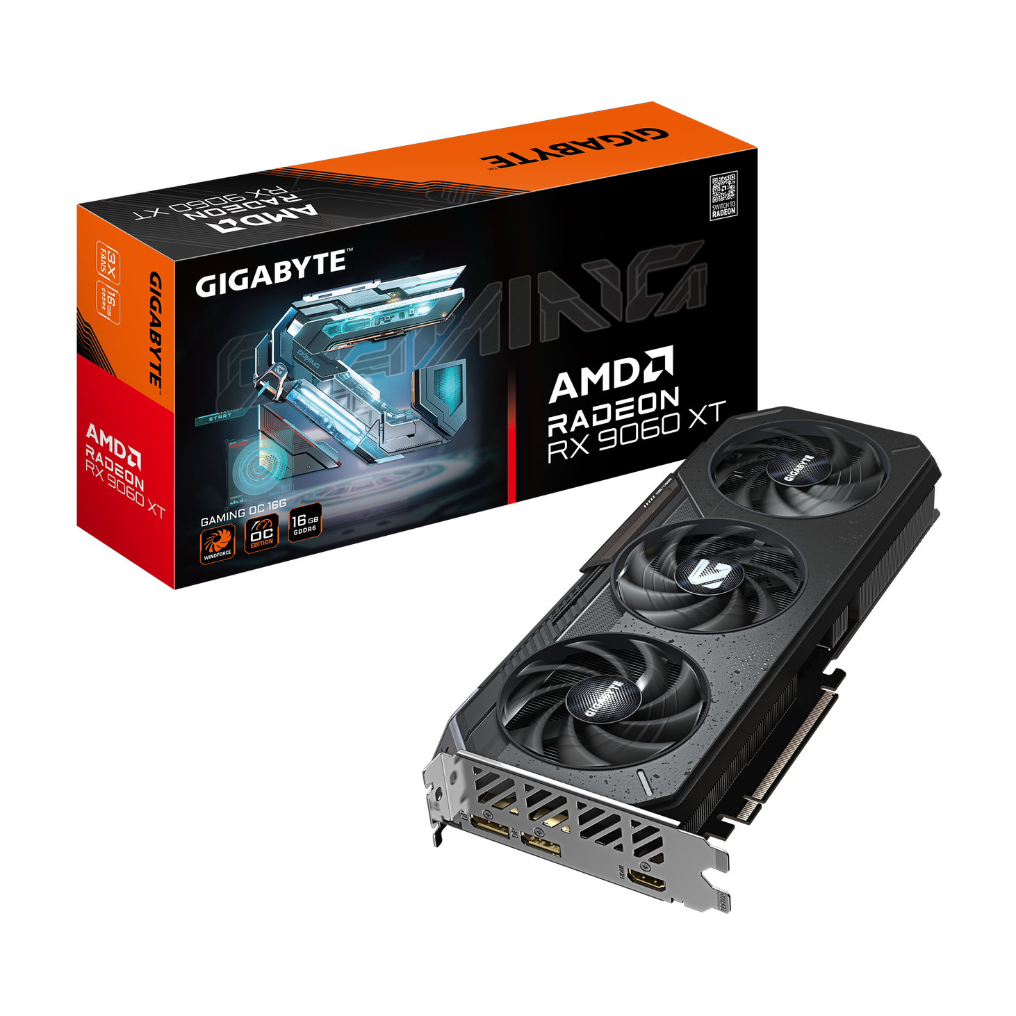 Gigabyte Radeon RX 9060 XT Gaming OC 16G Grafikkarte, 16384 MB GDDR6